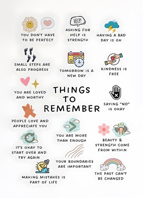Things to Remember posters & prints by ArtStyle Funny - Printler