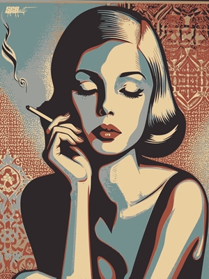 smoking girl pósters y Art Prints de sebastian Stüdemann - Printler